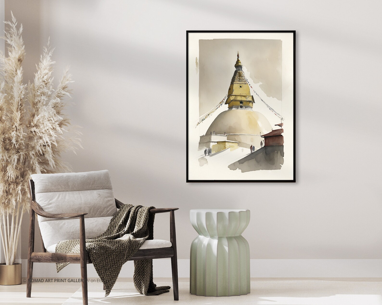 Stupa Watercolor Art Print Nepal Wall Art Nepal Travel - Etsy