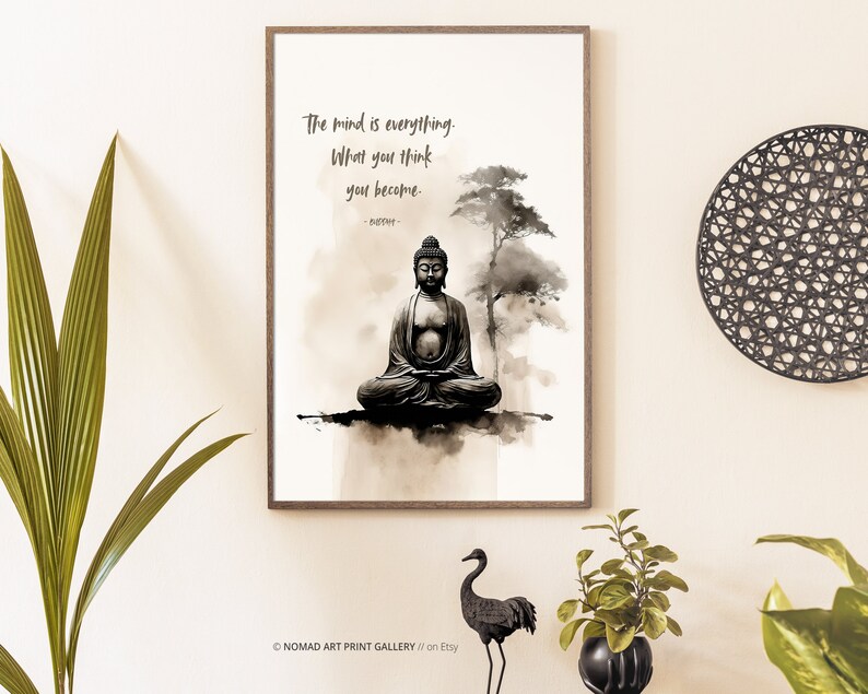 Buddha Quote Print, Inspirational Quote, Meditation Art, Mindfulness ...