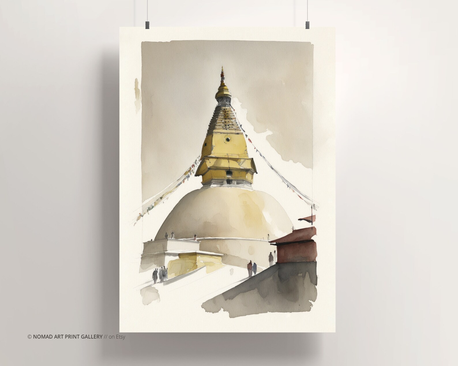 Stupa Watercolor Art Print Nepal Wall Art Nepal Travel - Etsy
