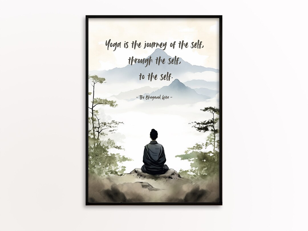 Yoga Quote Print, Inspirational Quote, Meditation Art, Mindfulness ...