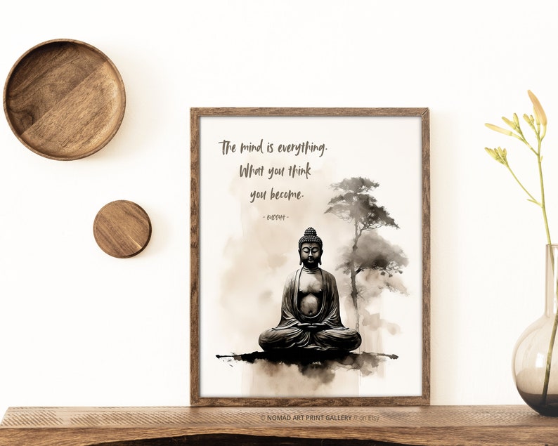 Buddha Quote Print, Inspirational Quote, Meditation Art, Mindfulness ...