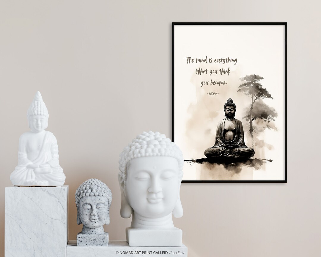 Buddha Quote Print, Inspirational Quote, Meditation Art, Mindfulness ...