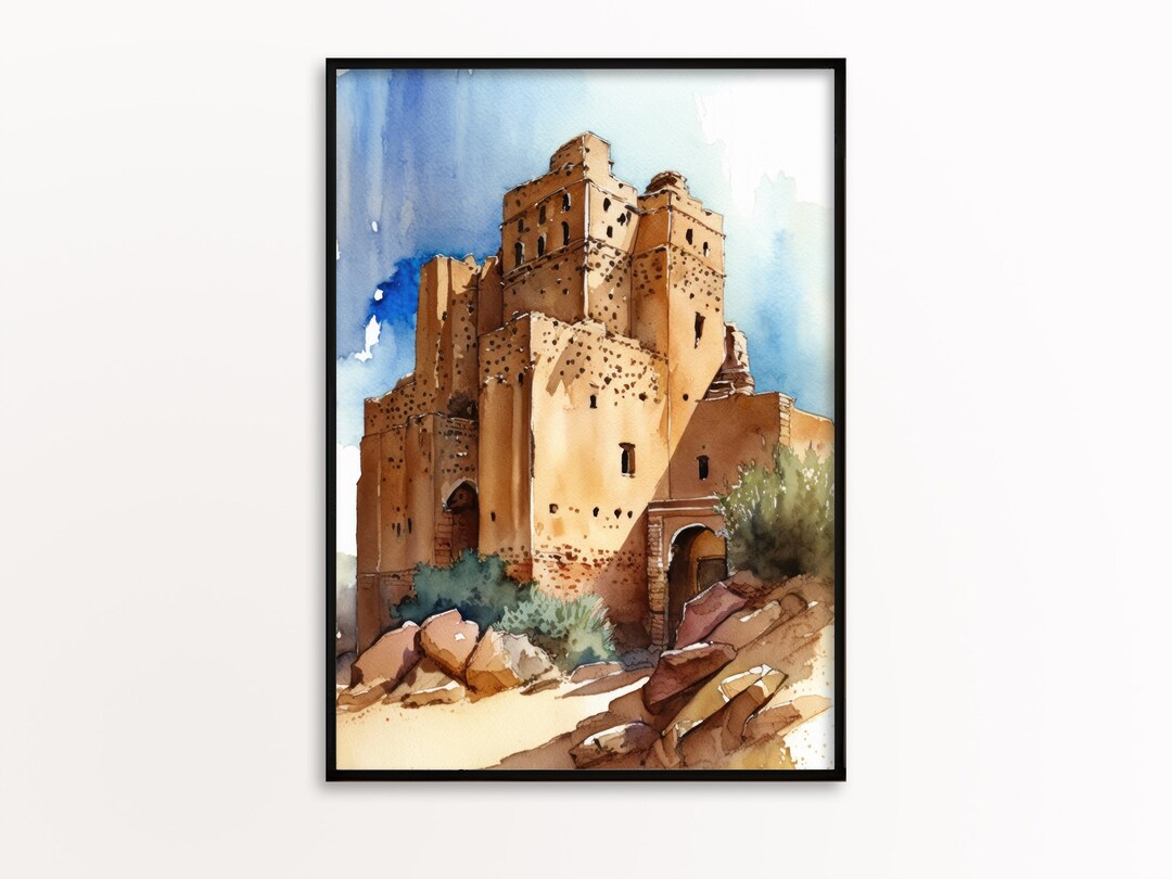 Ait Benhaddou Travel Poster, Aït Benhaddou Morocco Sahara Desert ...