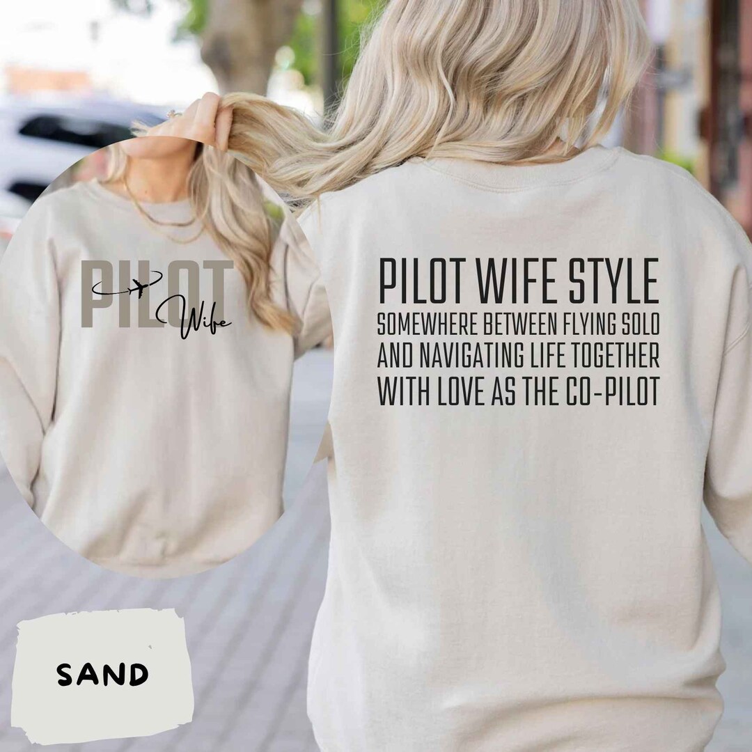 Pilot Wife Sweatshirt for Pilot Wife Pilot Fiancee Girlfriend Shirt ...
