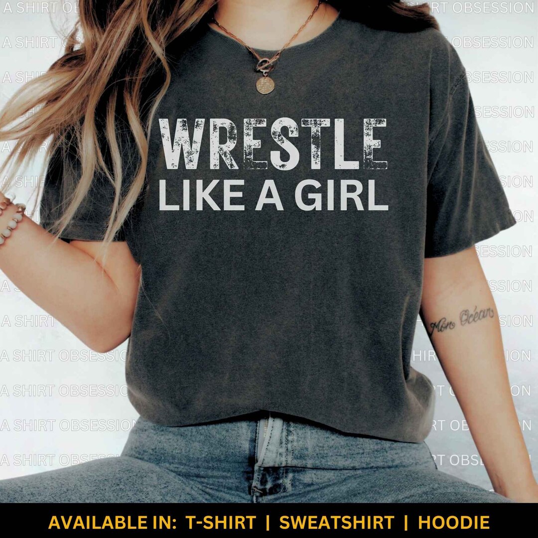 Wrestle Like A Girl Girls Wrestling Shirt Womens Wrestling Shirt Female ...