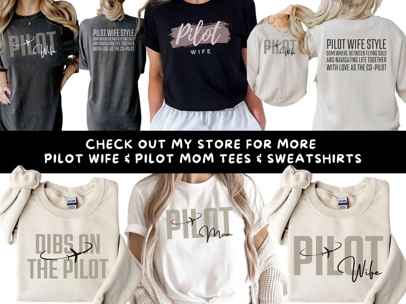 Pilot Wife Sweatshirt for Pilot Wife Pilot Fiancee Girlfriend Shirt ...
