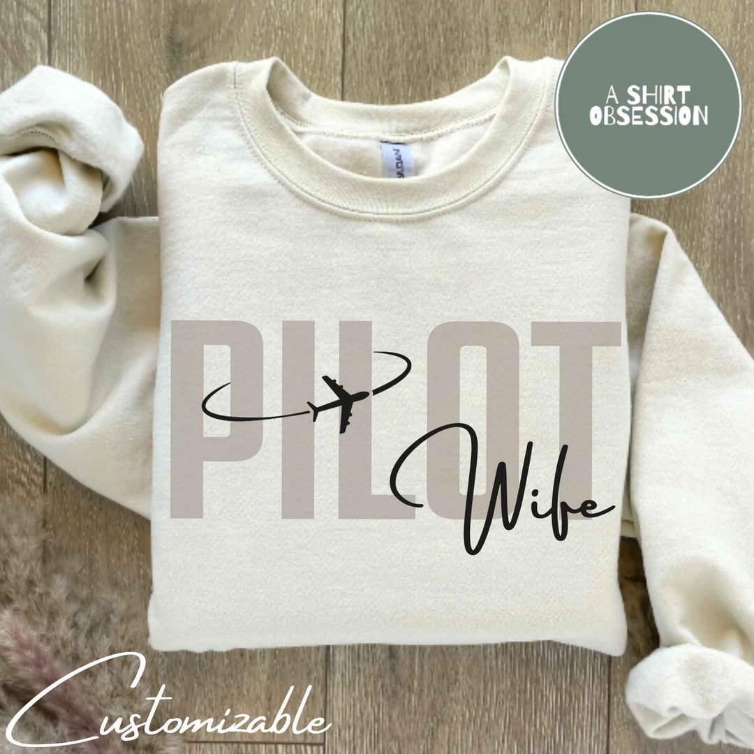 Pilot Wife Crewneck Sweatshirt,pilot Wife Shirt,pilot Fiancee ...
