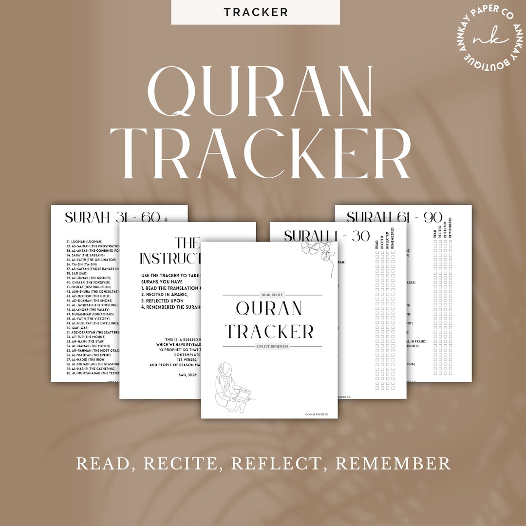 Islamic Tracker for Quran Reading Memorization Progress - Etsy