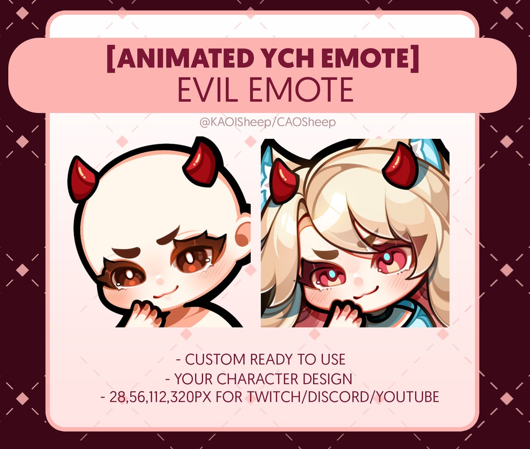 Animated Evil YCH Emote Custom YCH EMOTE for Twitch/discord/youtube ...