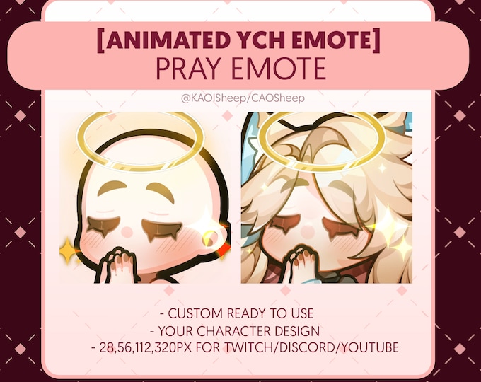 Pray YCH Emote Custom YCH EMOTE for Twitch/discord/youtube Custom Art ...
