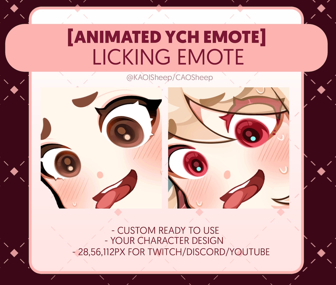 Licking YCH Emote Custom YCH EMOTE for Twitch/discord/youtube Custom Art Gift for Family and ...