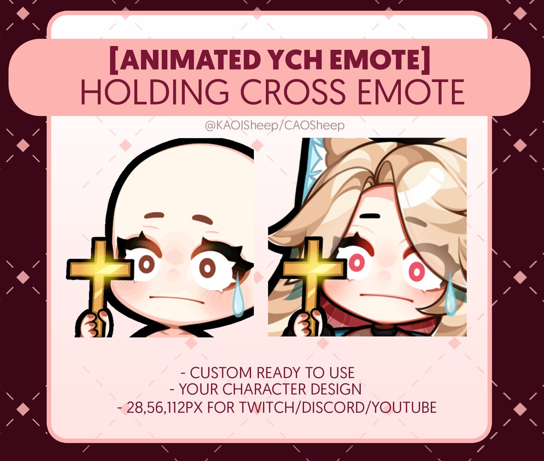 Holding Cross YCH Emote Custom YCH EMOTE for Twitch/discord/youtube ...