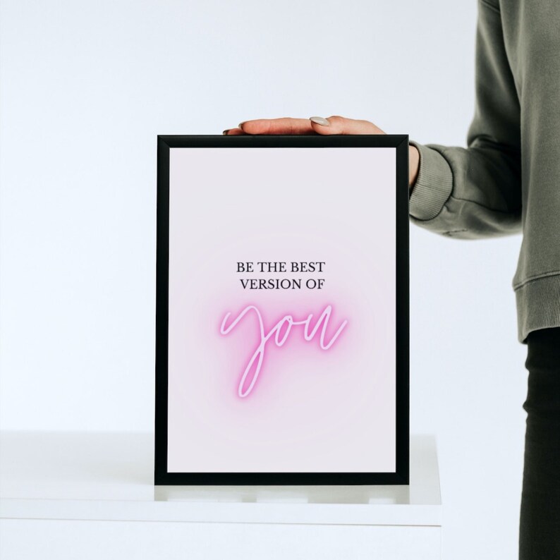 Printable be the Best Version of You Wall Art, Neon Print ...
