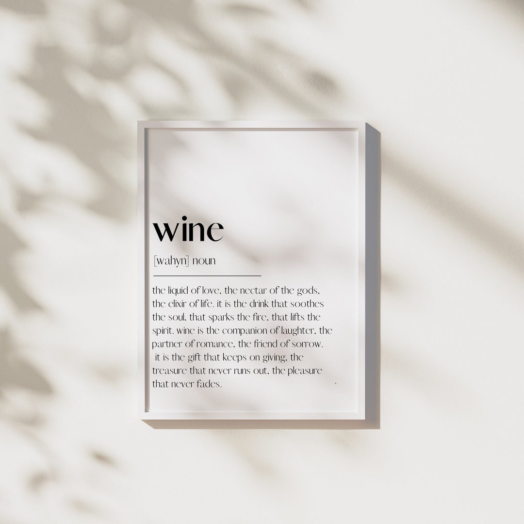 Printable Wine Definition Wall Art Print Quote Print - Etsy