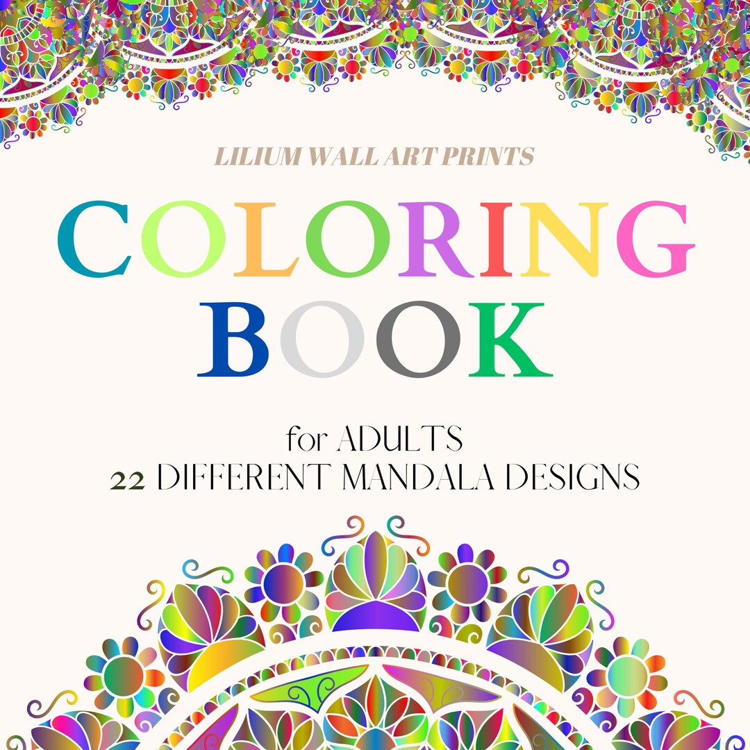 22 Mandala Designs Coloring Book, Downloadable Adult Coloring Pages ...