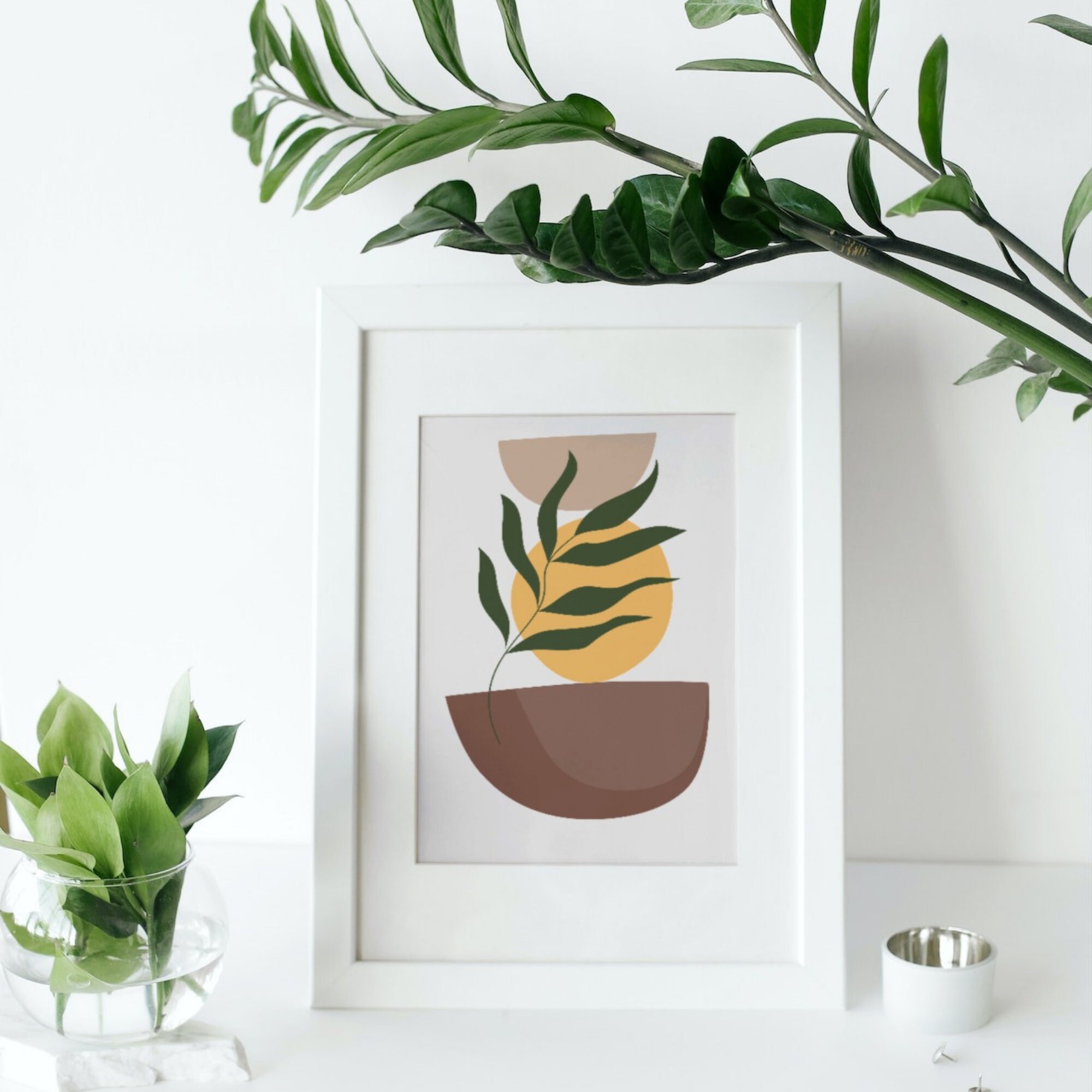 Abstract Shapes & Plants Printable Digital Wall Art Set of 7/ - Etsy