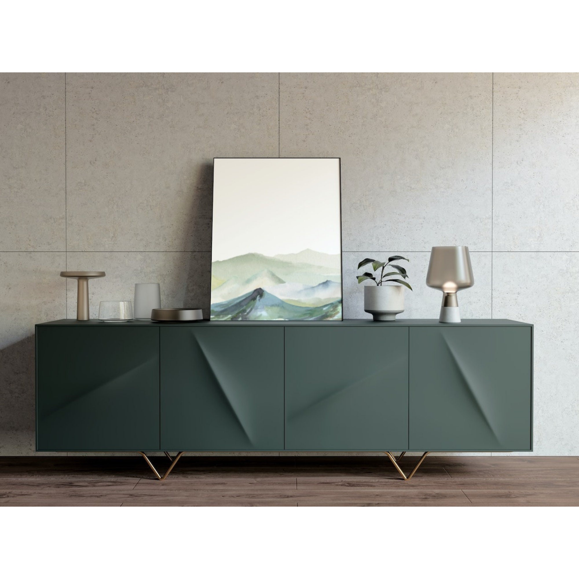 Watercolor Mountains Themed Printable Wall Art Set of 2/ Abstract Green ...