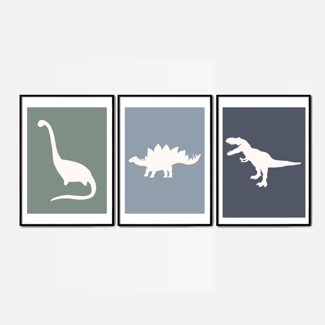 Nursery Kid's Room Printable Dinosaur Poster Set of 3/ Child's Room ...
