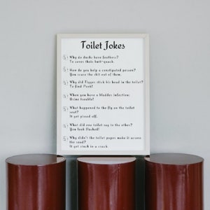 Funny Toilet Jokes Themed Printable Wall Art/ Guest Bathroom Wall Decor ...