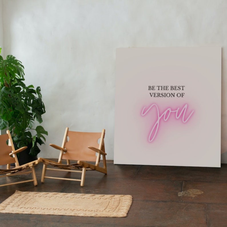 Printable be the Best Version of You Wall Art, Neon Print ...