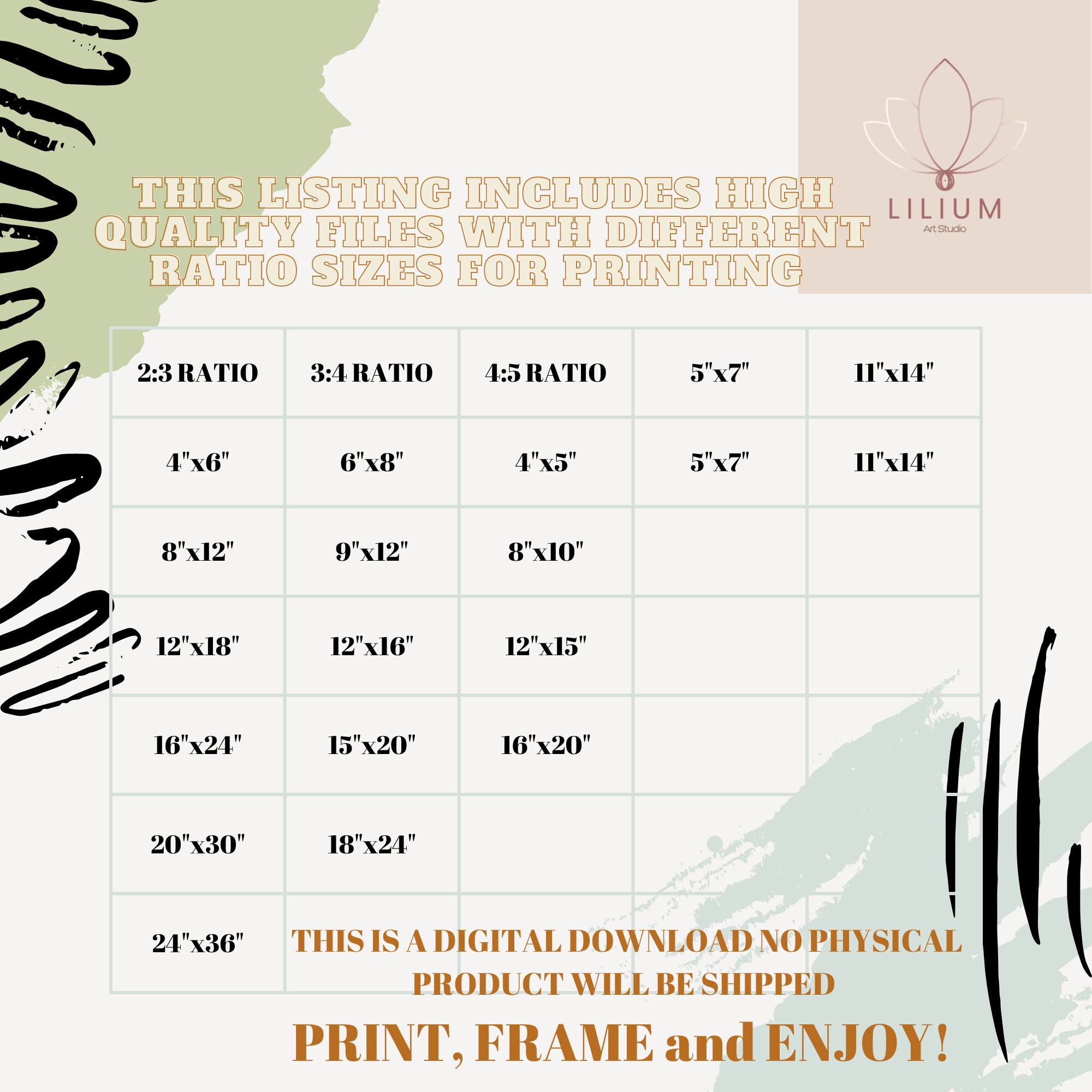 Abstract Shapes & Plants Printable Digital Wall Art Set of 7/ - Etsy
