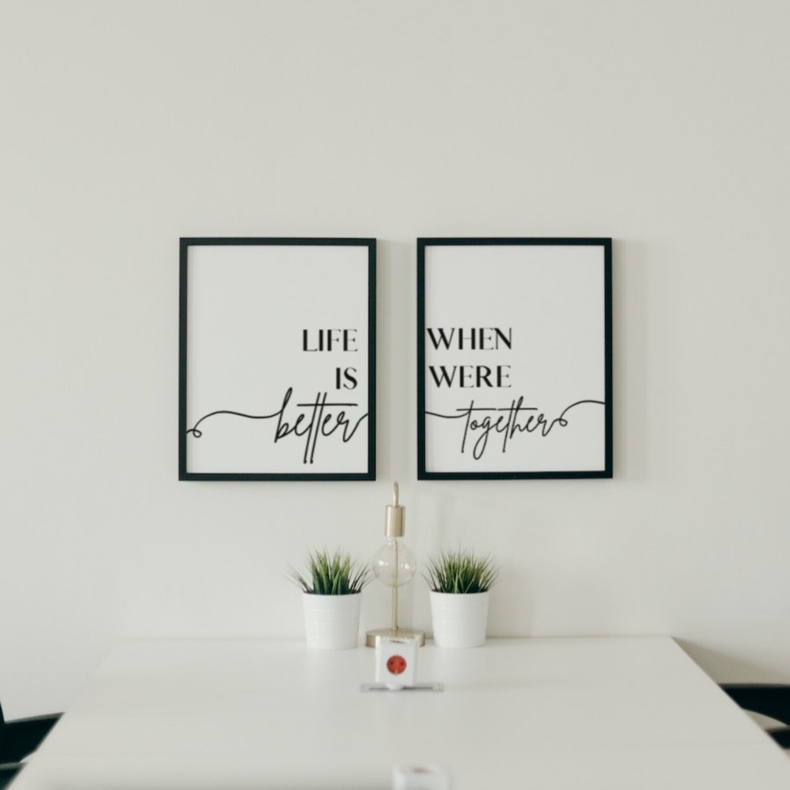 Better Together Couple Quote Printable Wall Art Set of 2/ Minimalist ...