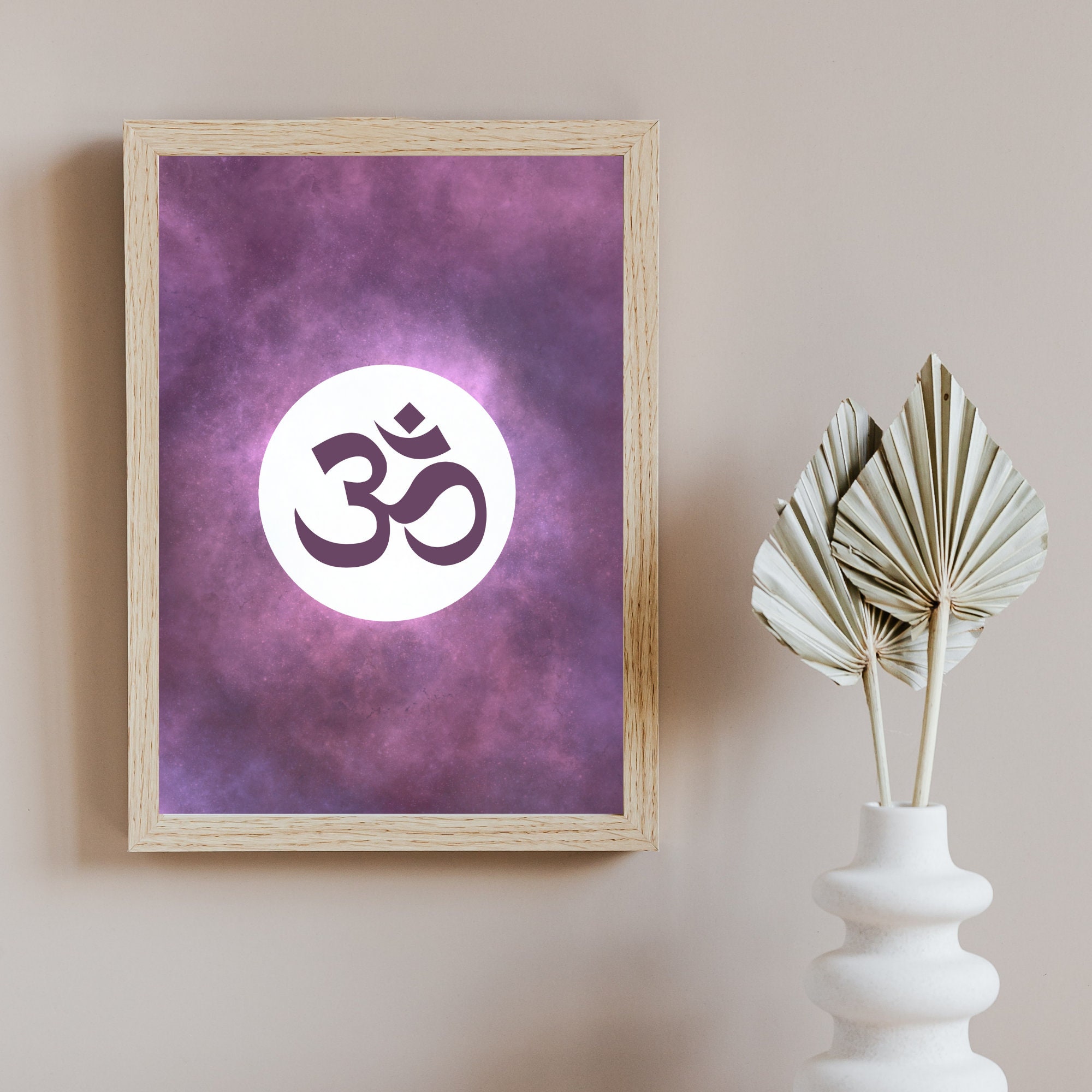 Om Aum Printable Wall Art, Galaxy Background, Spiritual Poster, Om ...