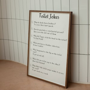 Funny Toilet Jokes Themed Printable Wall Art/ Guest Bathroom Wall Decor ...