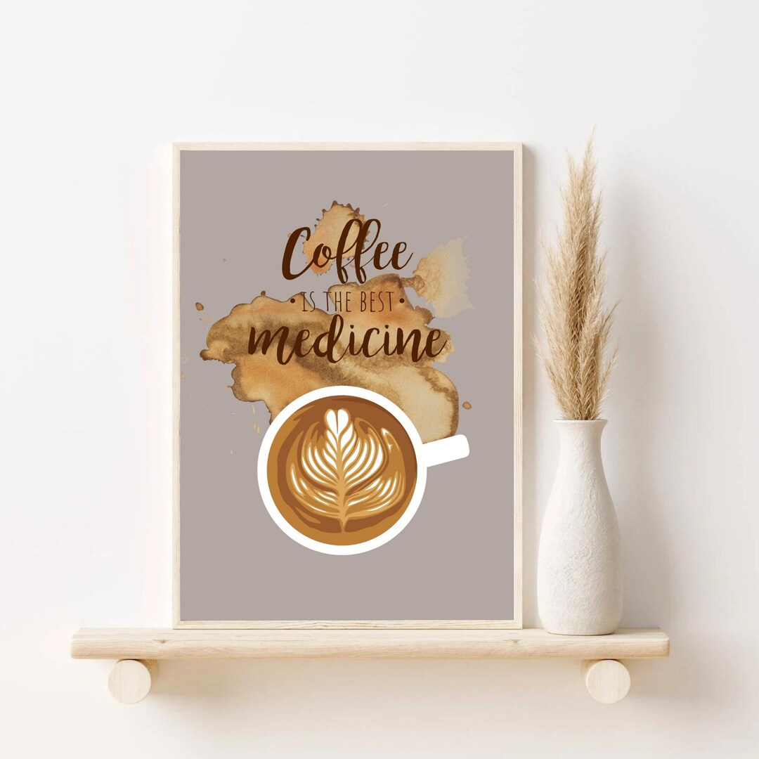 Set of 3 Coffee Themed Printable Digital Kitchen Wall Art/ Coffee Time ...