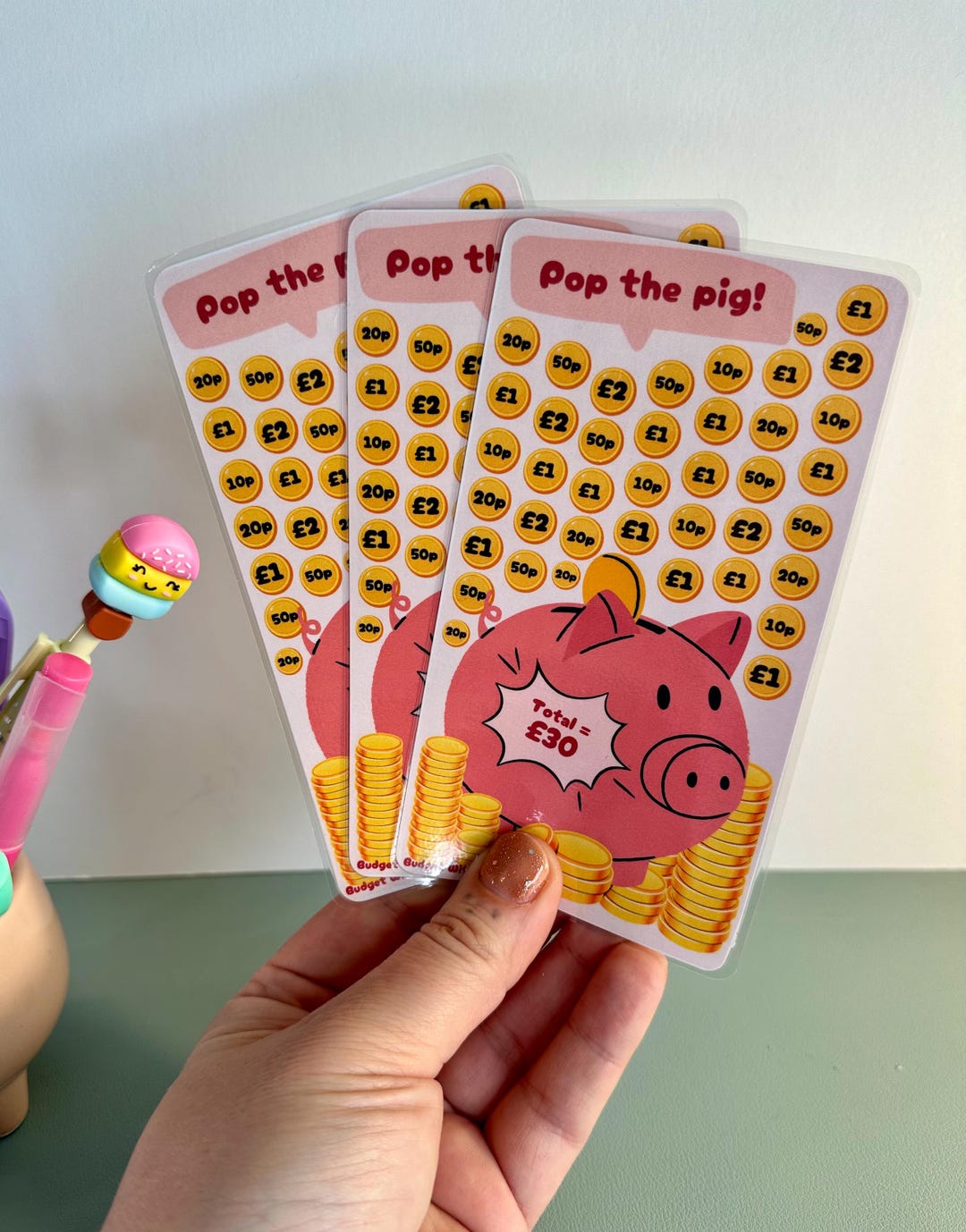 Pop the Pig Pocket Money Savings Tracker Game for A6 Cash Stuffing ...