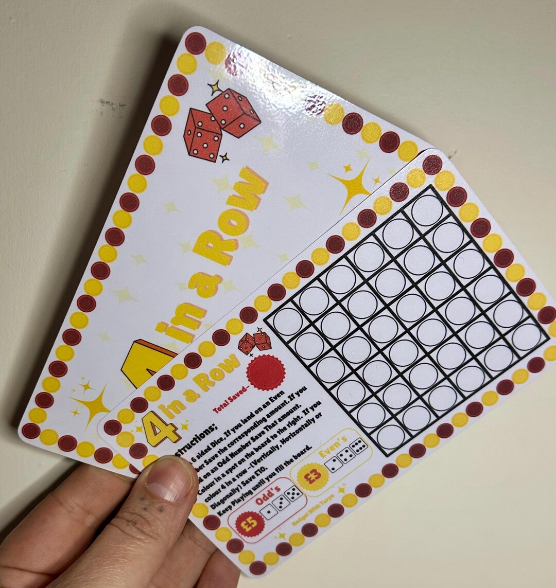 4 in a Row Savings Challenge: Dice Game for A6 Budget Binder - Etsy