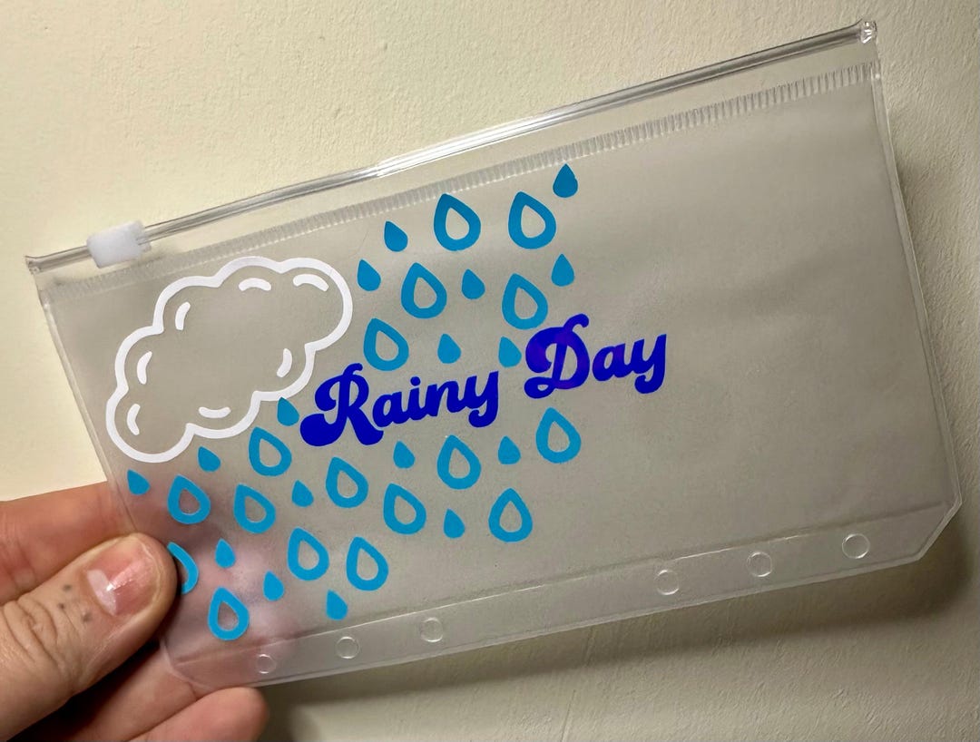 Rainy Day Customised Zip Wallet for A6 Cash Stuffing Budget Binder ...