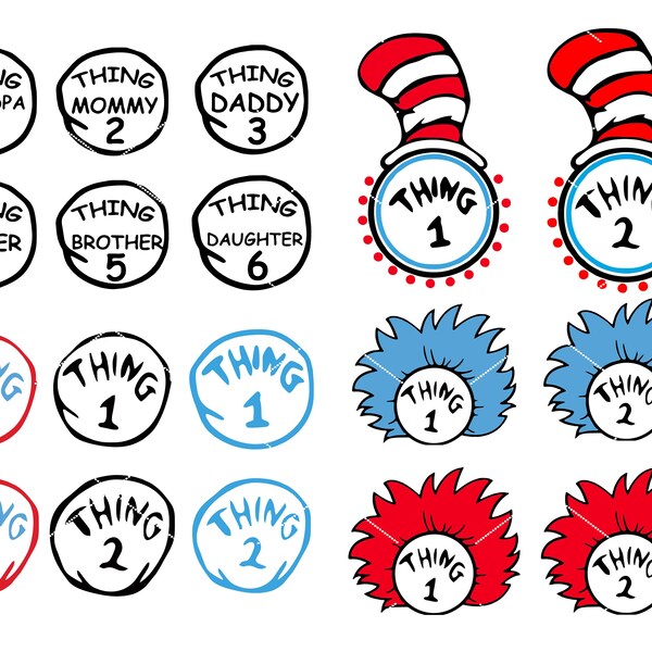 Thing 1 Thing 2 Printable - Etsy