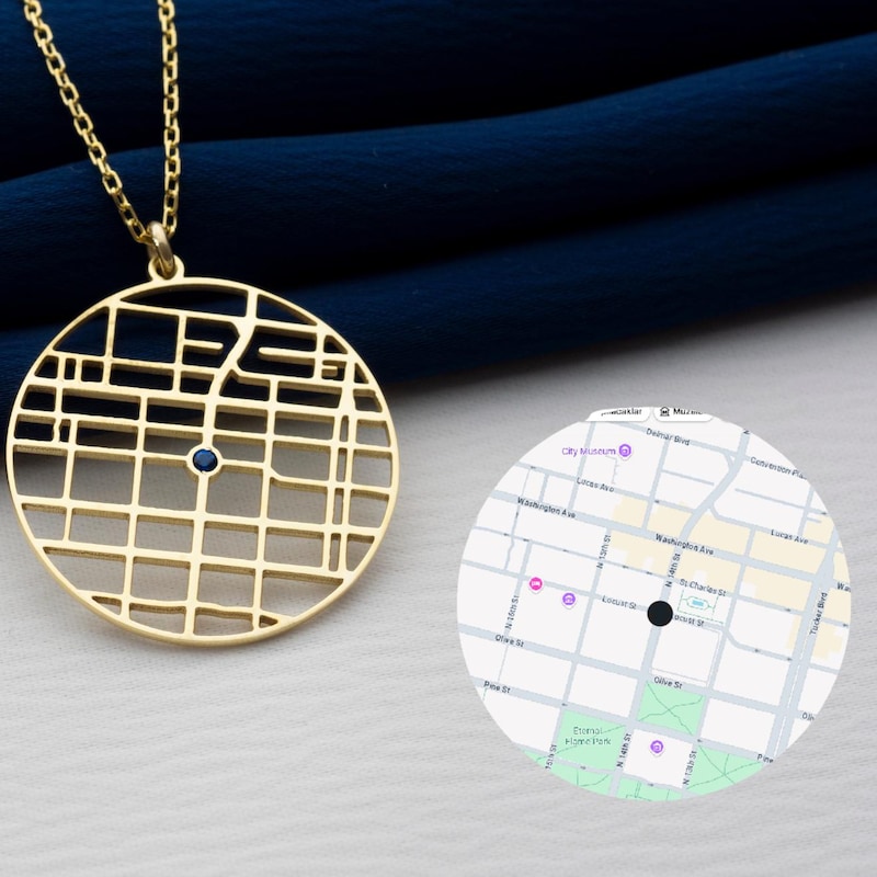 Custom Maps Necklace - Etsy