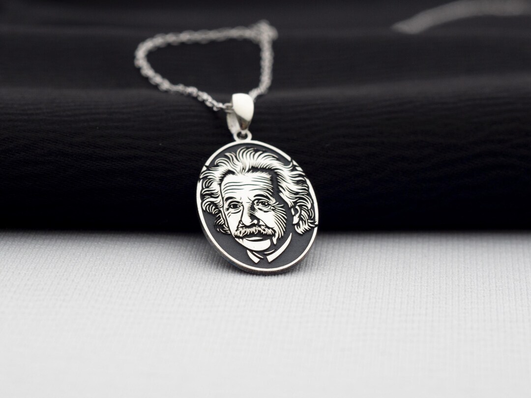 Oxidized Sterling Silver Einstein Pendant Necklace: Science Gift - Etsy