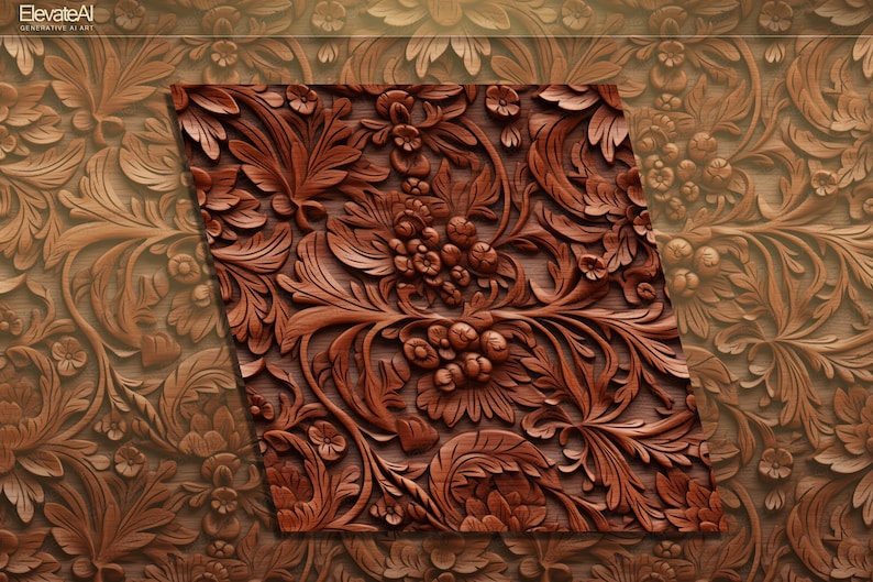 Printable Seamless Floral Wood Textures Digital Floral Wood Textures 42 ...