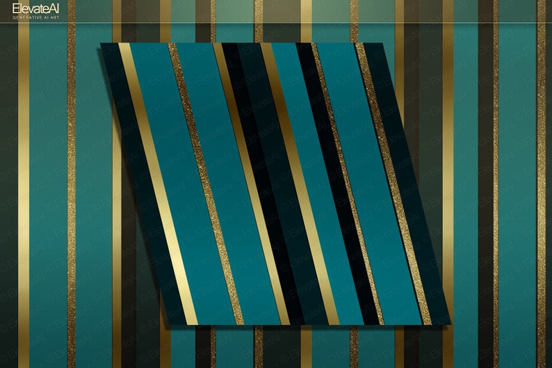 Printable Seamless Metallic Gold & Turquoise Stripes Textures 24 ...