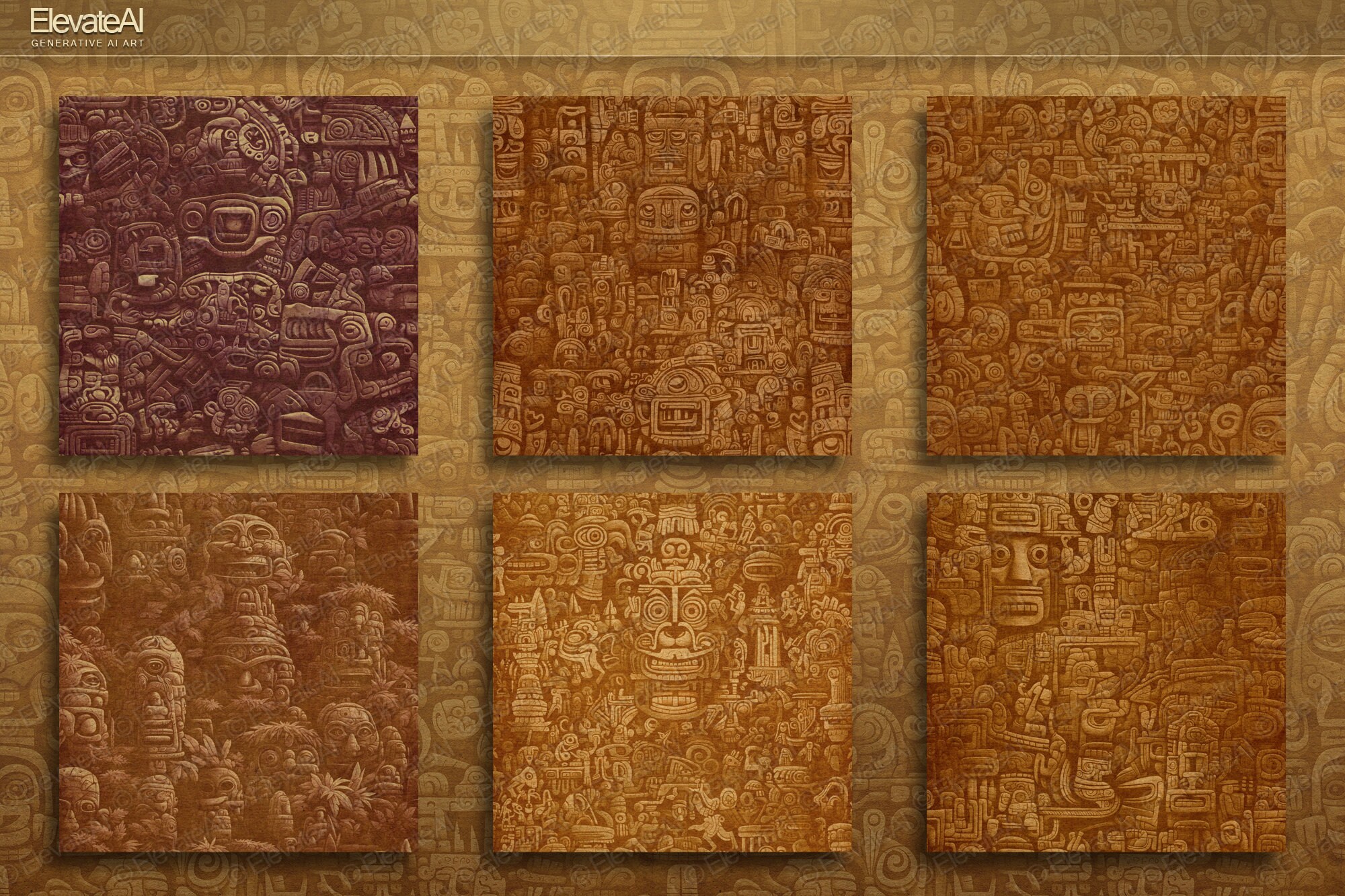 Printable Mayan Mezzotint Textures Digital Vintage Antique Paper ...
