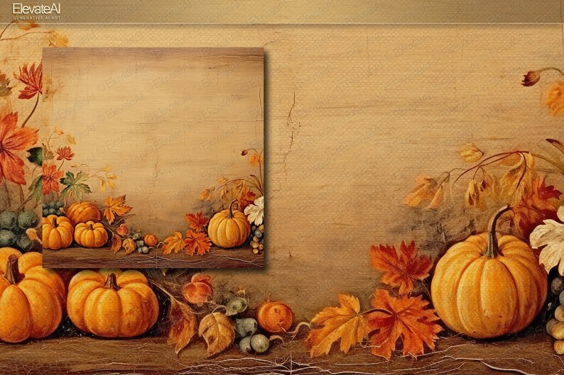 Printable French Autumn Harvest Textures Digital Vintage Fall Texture ...