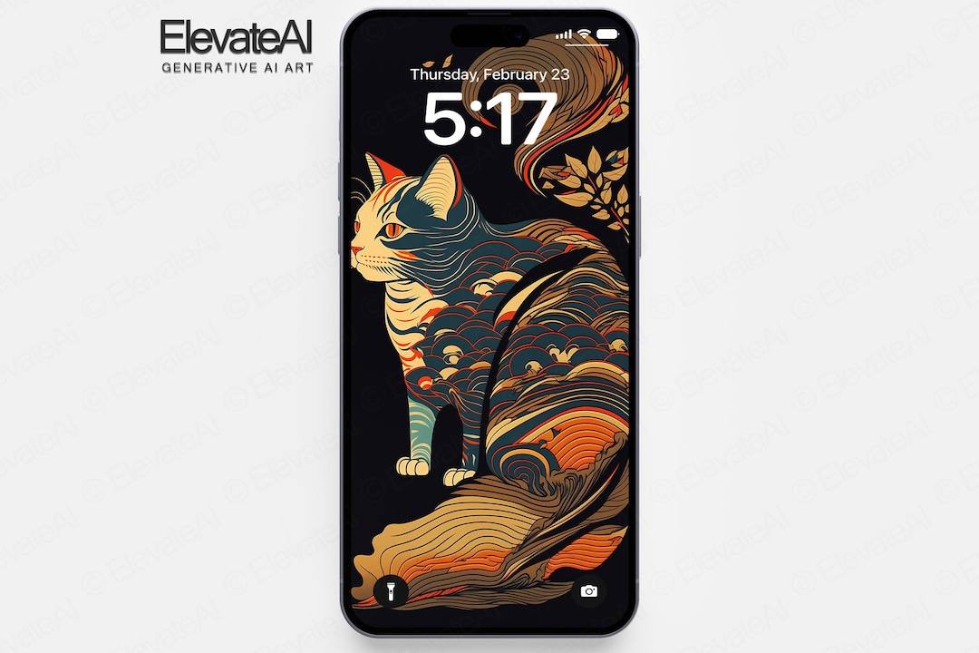Modern Boho Cats iPhone Wallpaper for Iphones 14 Pro Max High ...