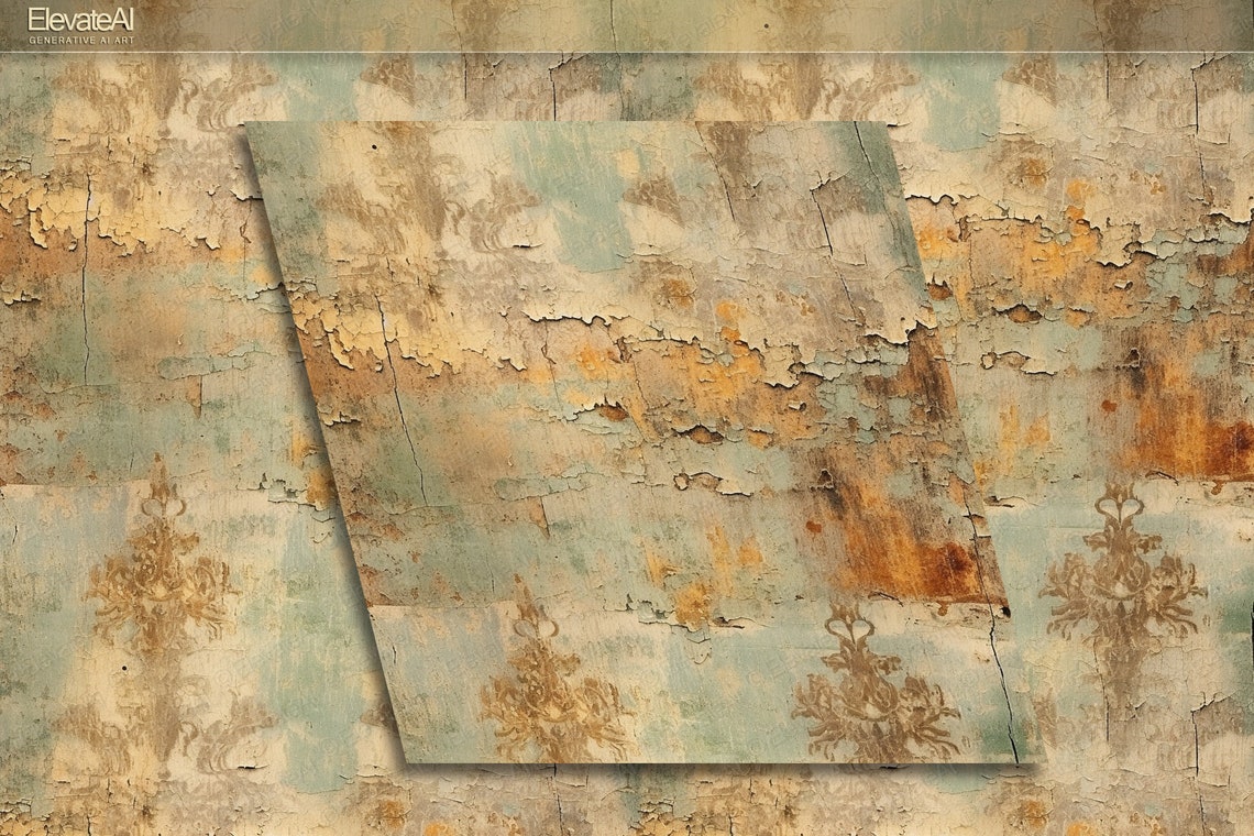 40 Vintage Painting Textures | Seamless Digital Scrapbook Backgrounds ...
