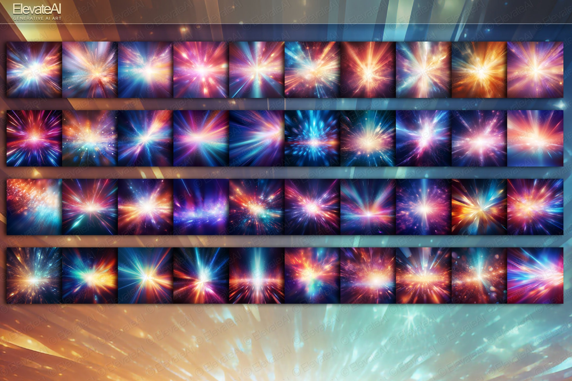 Printable Energetic Lens Flare Textures 40 Digital Vibrant Lens Flare ...