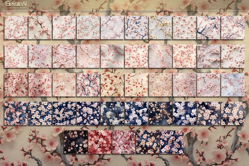 Printable Seamless Imari Cherry Blossom Porcelain Digital Ceramic ...