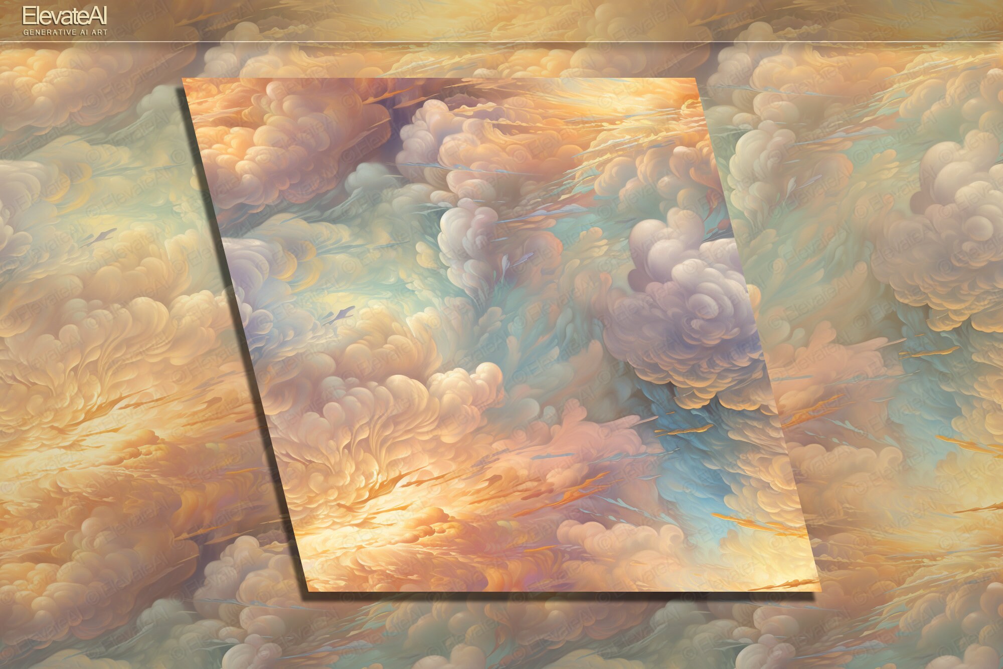 Printable Seamless Surreal Clouds Textures Digital Cloud Scape Textures ...