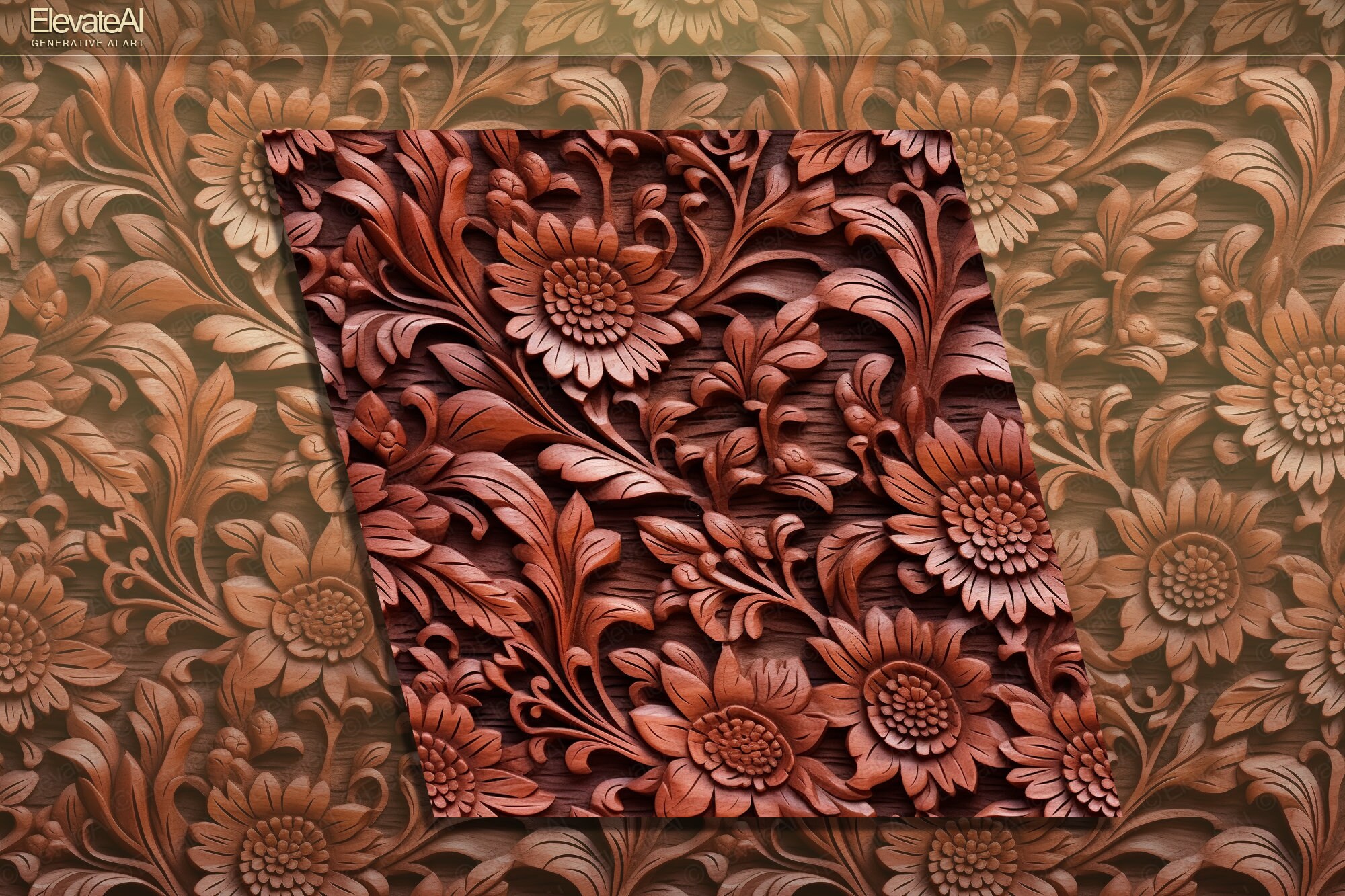 Printable Seamless Floral Wood Textures Digital Floral Wood Textures 42 ...