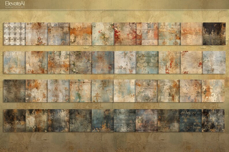 Printable Seamless Old Painting Textures Digital Vintage Antique ...