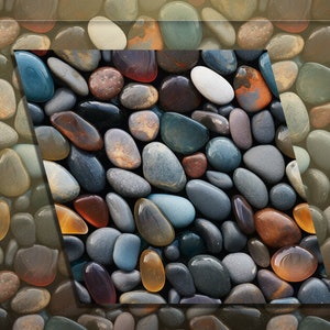 Printable Seamless Polished Rocks Textures Digital River Rock Textures ...