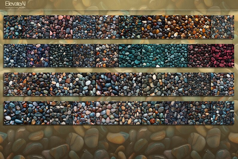 Printable Seamless Polished Rocks Textures Digital River Rock Textures ...