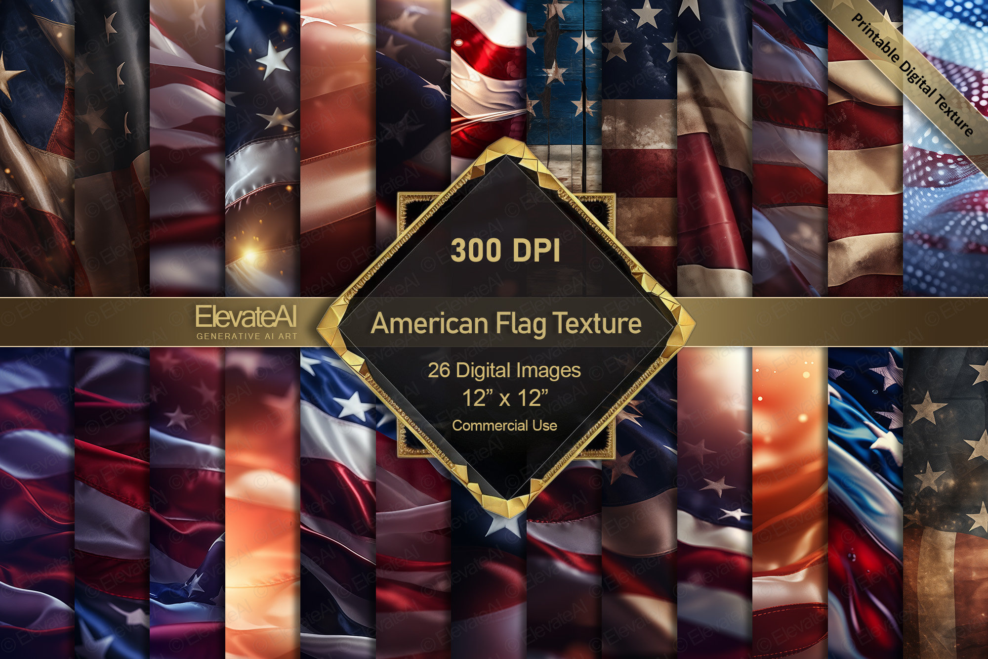 Printable American Flag Textures American Patriot Background 26 Digital ...