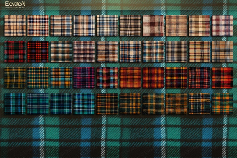 Printable Seamless Scottish Wool Tartan Textures Digital Plaid Textures ...